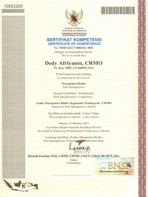 Sertifikat Crmo Dedy Afriyanto Pdf