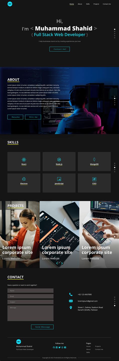 Web Developer Portfolio Responsive On Behance