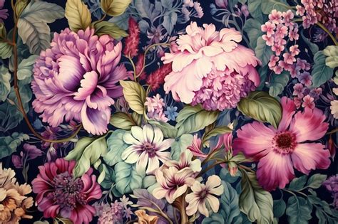 Premium Photo Colourful Floral Pattern