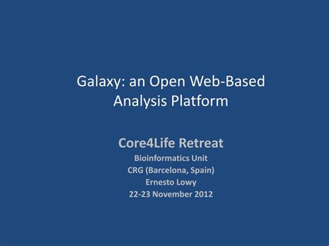 Ppt Galaxy An Open Web Based Analysis Platform Powerpoint