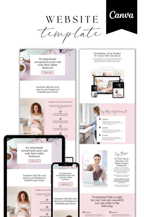how do you implement website templates from canva into website