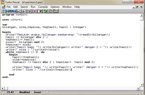 Algoritma Konversi Bilangan Desimal Ke Bilangan Binary Dengan Program