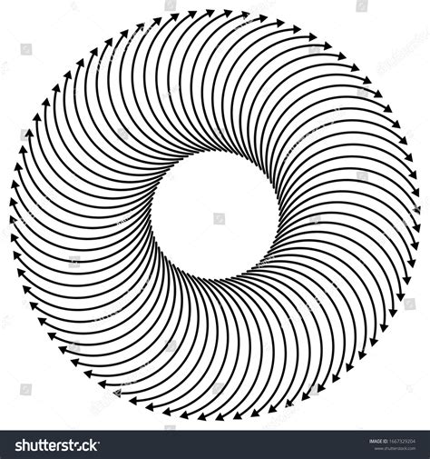 Curved Circular Arrow Radial Concentric Pointer Stock Vector Royalty Free