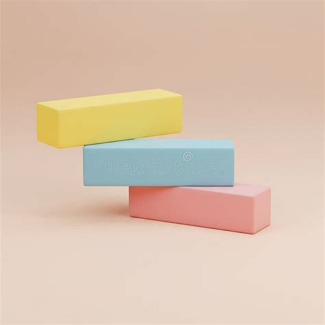 Three Pastel Rectangular Blocks Are Stacked In A Balanced Formation