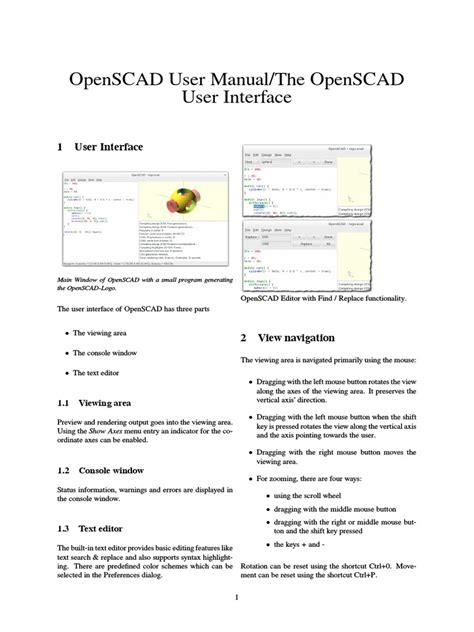 Openscad User Manual The Openscad User Interface Pdf Command Line