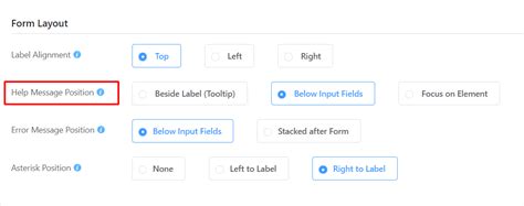 Form Layout Settings In WP Fluent Form WordPress Plugin