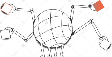 Robot With Rectangles Illustration In Png Svg