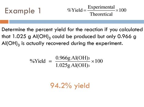 Percent Yield Example