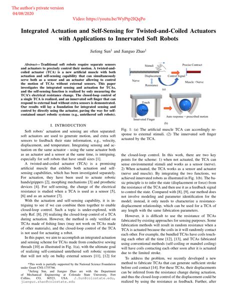 Pdf Integrated Actuation And Self Sensing For Twisted And Coiled