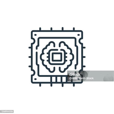 흰색 배경에서 격리된 Cpu 벡터 아이콘입니다 개요 웹 사이트 디자인 및 모바일 응용 프로그램 개발을위한 얇은 라인 Cpu 아이콘 얇은 선 Cpu 윤곽선 아이콘 벡터