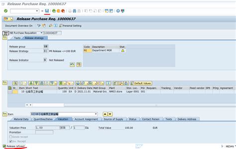 rejection in sap pr approval sap community