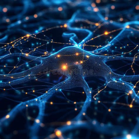 Abstract Neural Network Structure With Glowing Connections And Nodes