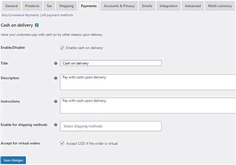 WooCommerce Payments WooCommerce Payment Methods