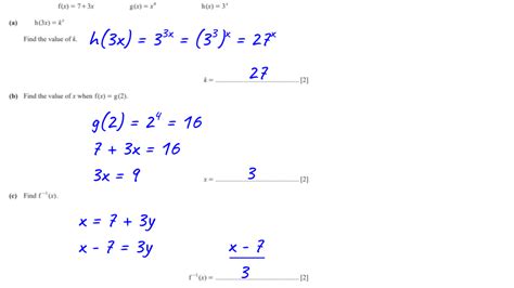 Functions Past Paper Questions For Igcse Cambridge 0580 Revise