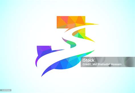 백스페이스 S 또는 경로 로고 디자인 벡터 템플릿이 있는 문자 J 낮은 폴리 스타일 그래픽 알파벳 기호 개념에 대한 스톡 벡터 아트 및 기타 이미지 Istock