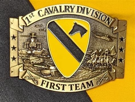 Buckle 1st Cav Brass Rect Crossed Sabers Chapter T Shop