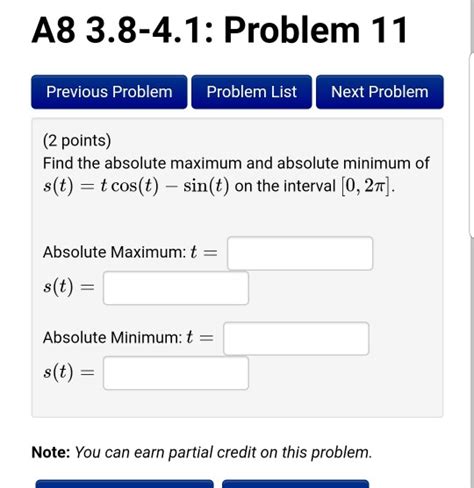 Solved A8 38 41 Problem 11 Previous Problem Problem List