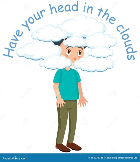 English Idiom With Picture Description For Have Your Head In The Clouds