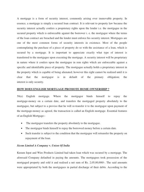 A Mortgage Is A Form Of Security Interest Security Interest Mortgage Law