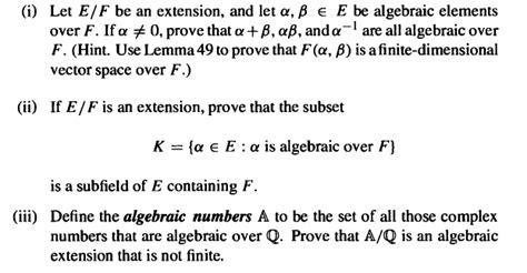 solved i let e f be an extension and let ß e be