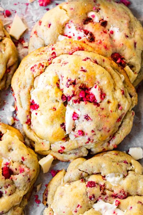 White Chocolate Raspberry Cookies Oh Sweet Basil