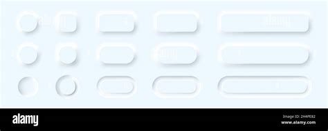 White Buttons In Neomorphism Style For Website Or App Ui Blank Buttons Neumorphism Vector Eps