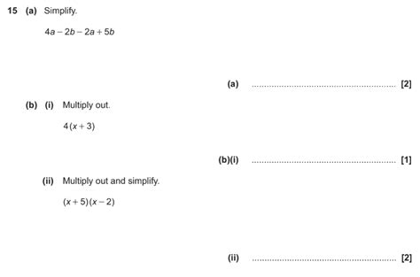 Gcse 9 1 Maths Simplifying Expressions Past Paper Questions Pi