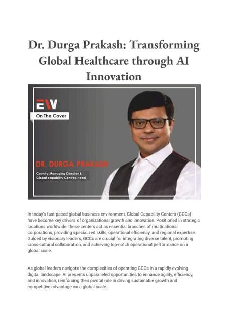 Dr Durga Prakash Transforming Global Healthcarepdf
