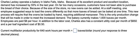 Solved Current Multifactor Productivity For 640 Work Hours