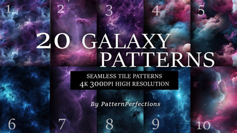 Galaxy Pattern Collection 20 Seamless Cosmic Papers Galaxy Textures