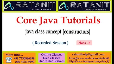 java tutorials java class concepts constructors by mr ratan
