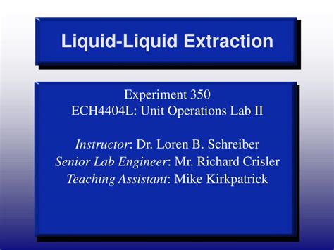 Ppt Liquid Liquid Extraction Powerpoint Presentation Free Download