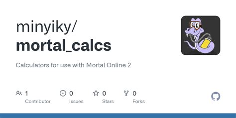 Github Minyikymortalcalcs Calculators For Use With Mortal Online 2
