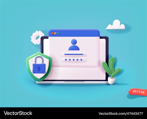 Computer And Account Login Password Form Page Vector Image