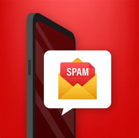 Premium Vector No Spam Spam Email Warning Concept Of Virus Piracy Hacking And Security
