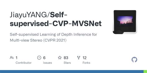 Github Jiayuyang Self Supervised Cvp Mvsnet Self Supervised Learning Of Depth Inference For