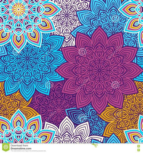 Ethnic Floral Seamless Pattern Stock Vector Illustration Of Abstract