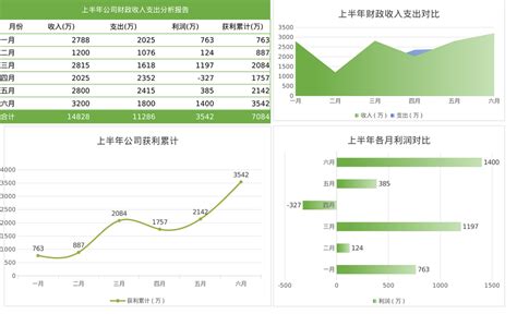 上半年公司财政收入支出分析报告excel模板 素材插件下载【aippt】