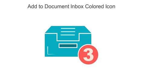 add to document inbox colored icon in powerpoint pptx png and editable