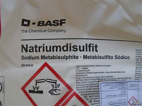 Натриев метабисулфит Стоки и суровини на едро Пловдив Получава си при взаимодействие н