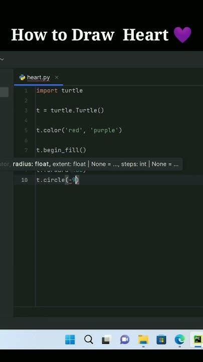 100daysofpython Day1 How To Draw Heart In Python Python