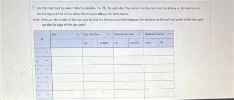solved 2 use the ruler tool to collect data to calculate