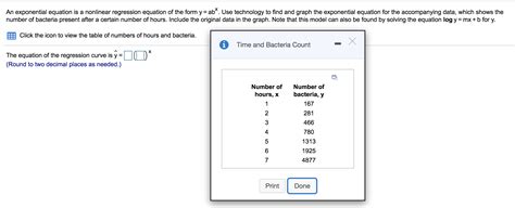 Solved An Exponential Equation Is A Nonlinear Regression