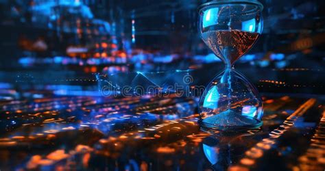 Hourglass With Sand Transforming Into Binary Code Illustrating The Transient Nature Of Time In