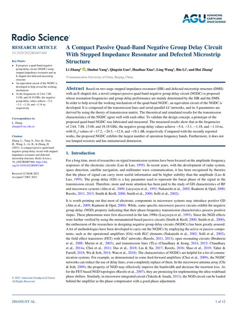 A Compact Passive Quad‐band Negative Group Delay Circuit With Stepped Impedance Resonator And