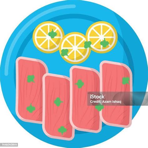 가다랑어 참치 타타키 개념 시소 잎 벡터 컬러 아이콘 디자인 아시아 요리 기호 가장 인기 있는 요리 기호 길거리 음식 스톡 일러스트레이션 간장에 대한 스톡 벡터 아트 및