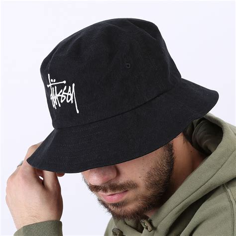 Панама Stussy Big logo Canvas Bucket Hat (132967-black) купить по цене ...