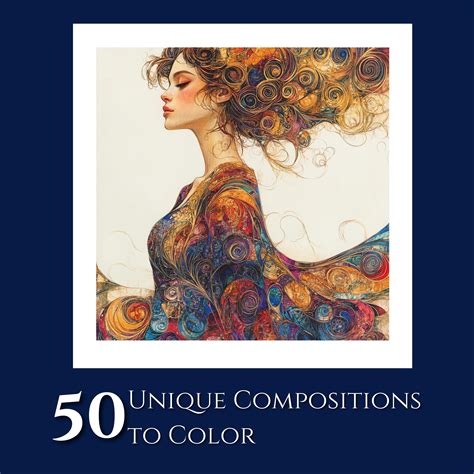 Mucha Inspired Art Nouveau Adult Fine Art Coloring Book Designed