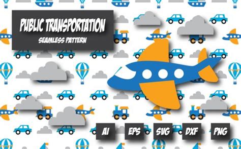 Public Transportation Seamless Pattern Graphic By Bayu Baluwarta · Creative Fabrica