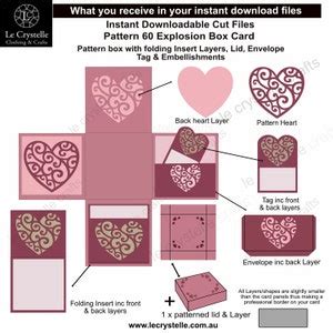 Explosion Box Exploding Gift Box Cut File Exploding Template Etsy